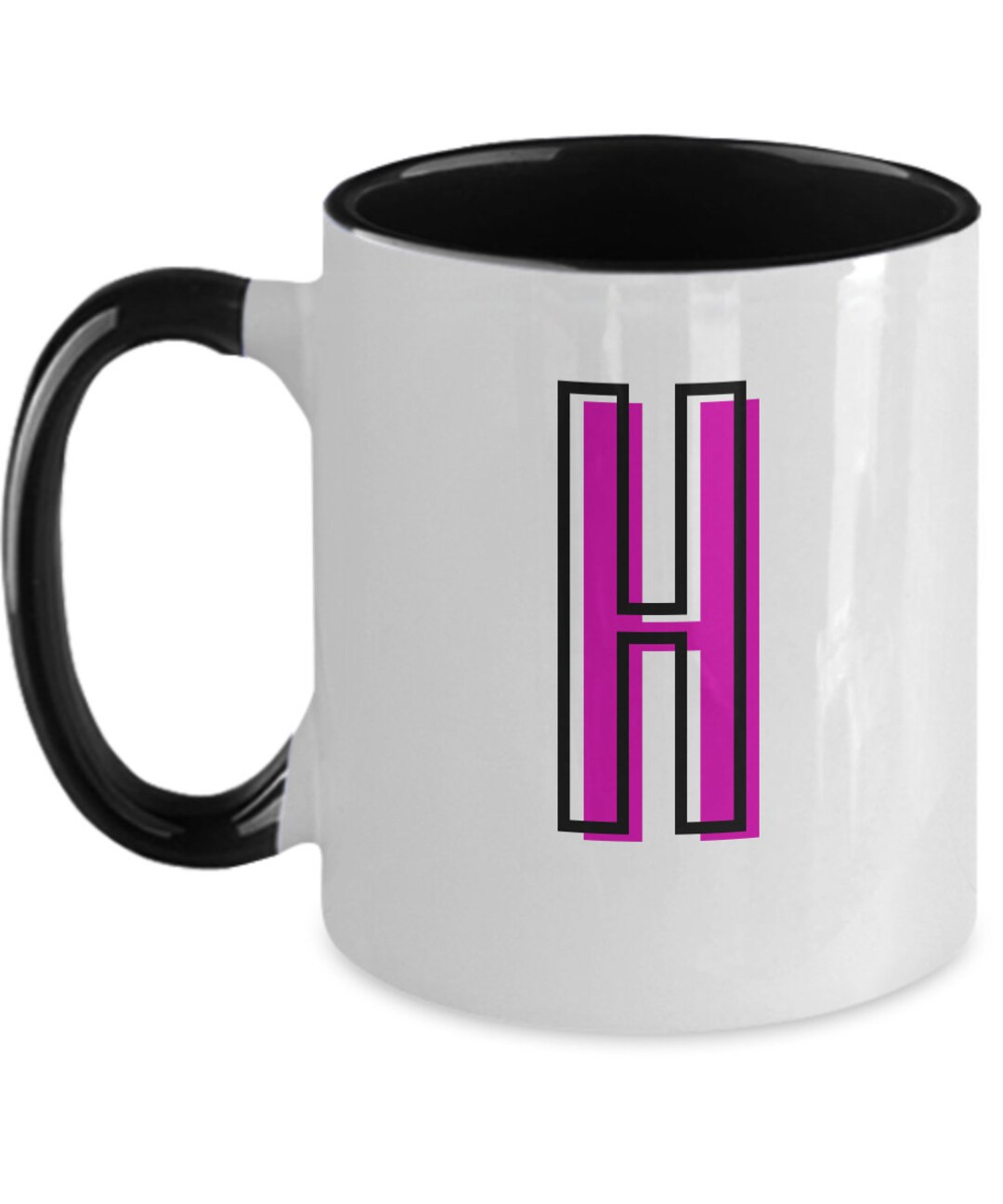 Letter H Coffee Mug Initial Coffee Cup With Letter H Monogram Aesthetic ...