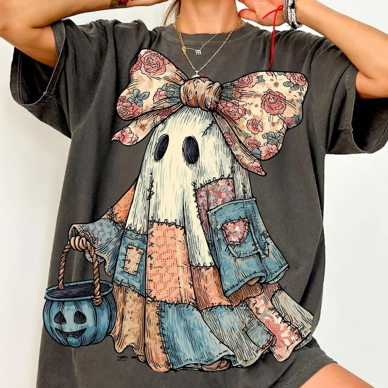 Denim Patchwork Ghost - Etsy