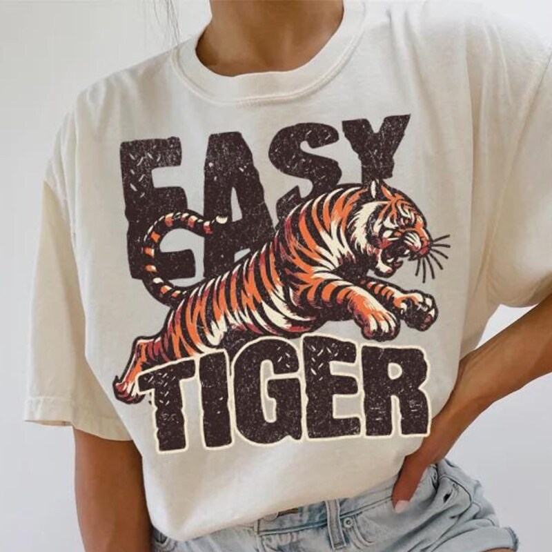 Vintage Tiger Print Tshirt - Etsy