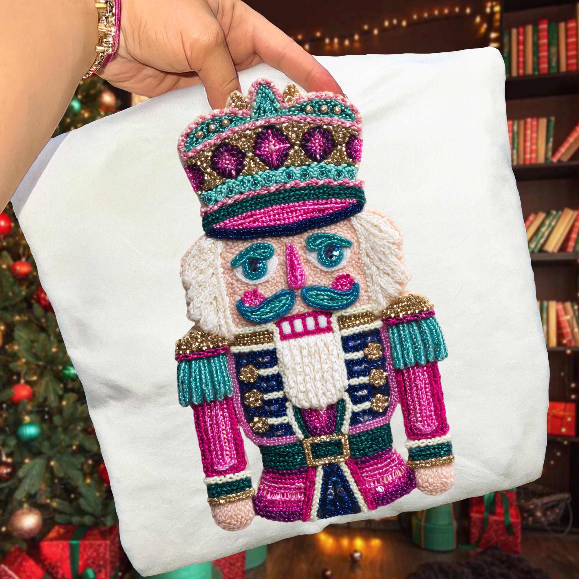 Pink Nutcracker Png, Sequin Bead Nutcracker, Retro Christmas Png, Cute ...