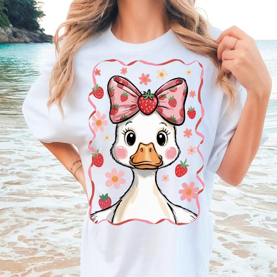 Cute Strawberry Goose Png, Summer Goose, Mama Goose Png, Coquette Goose ...