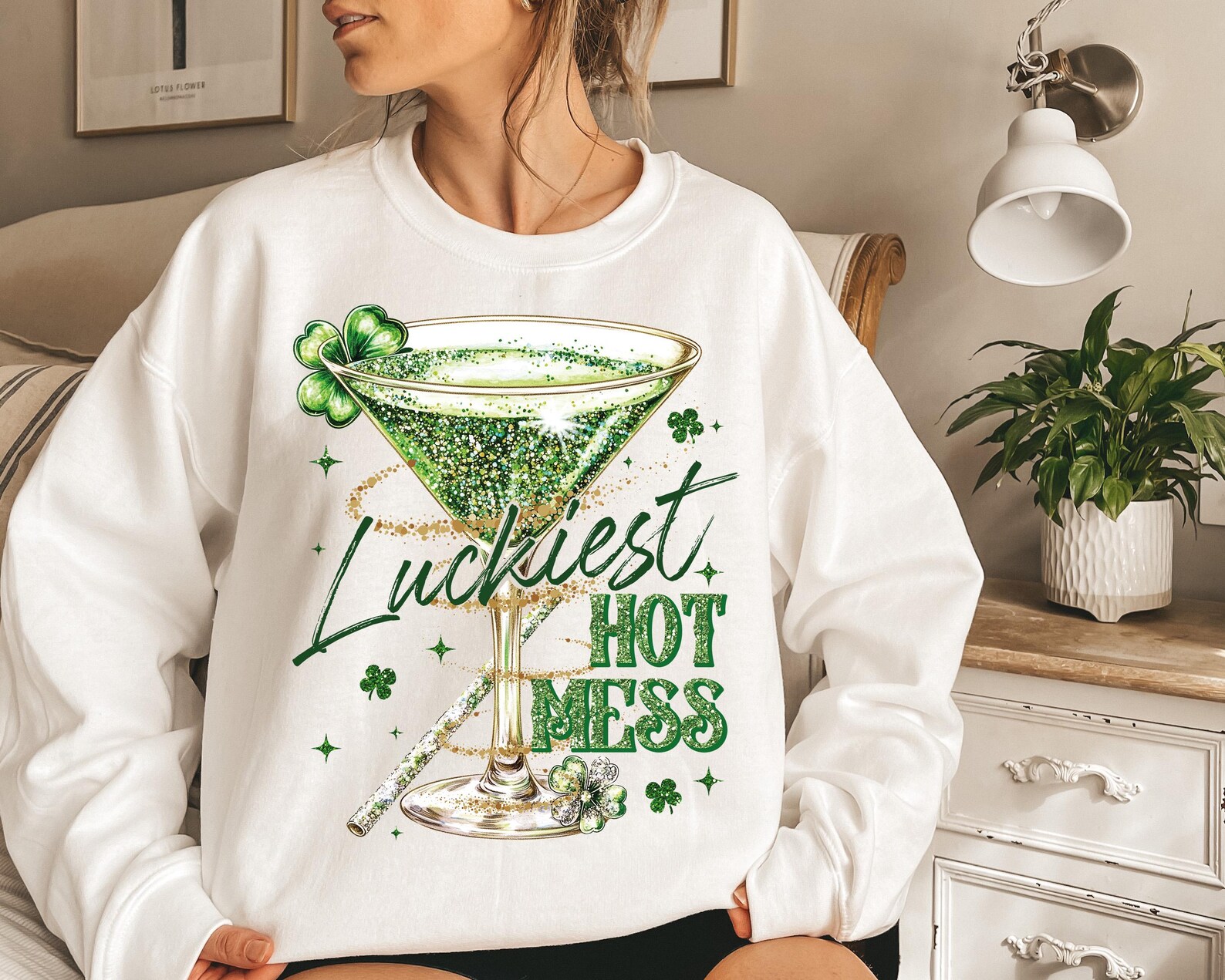 Luckiest Hot Mess PNG, Funny Drinking Martini Png, Alcohol St Patricks ...