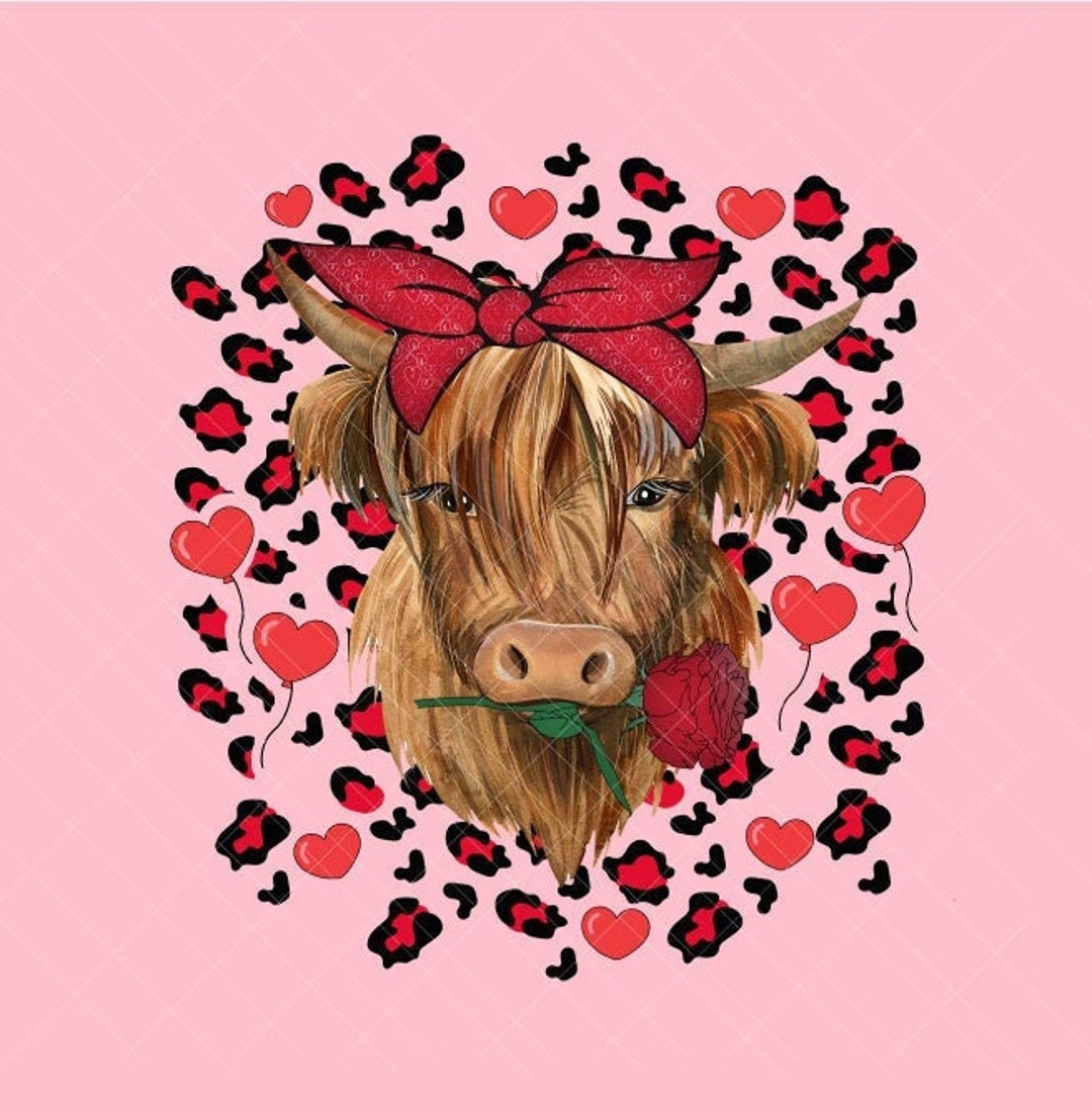 Heifer Valentine Png - Highland Cow Valentine Png - Valentine Day ...
