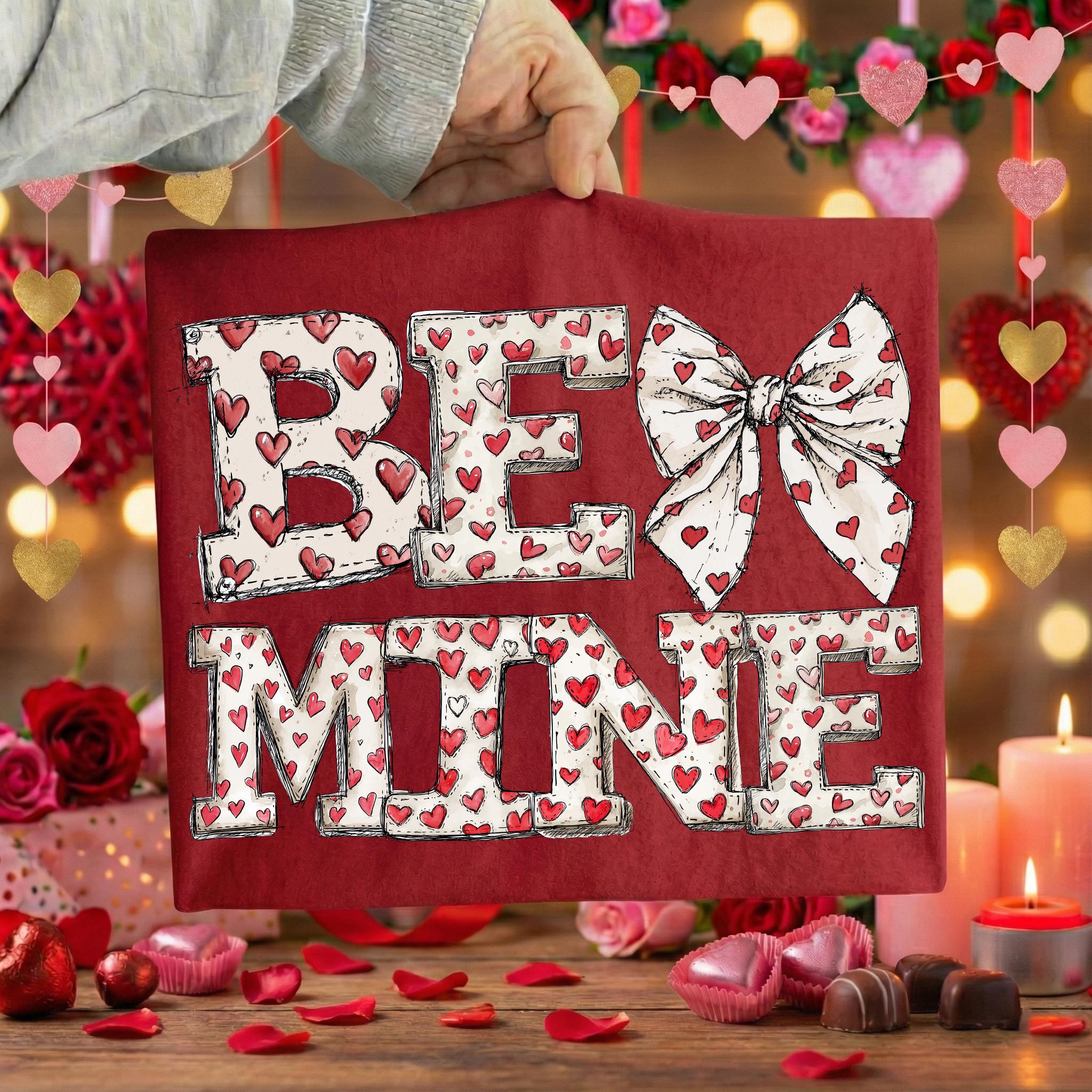 Coquette Bow Heart Png, Valentine Design Png, Be Mine Valentine Bow ...