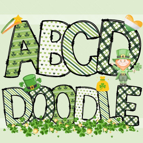 St Patricks Day Alphabet Png - Etsy
