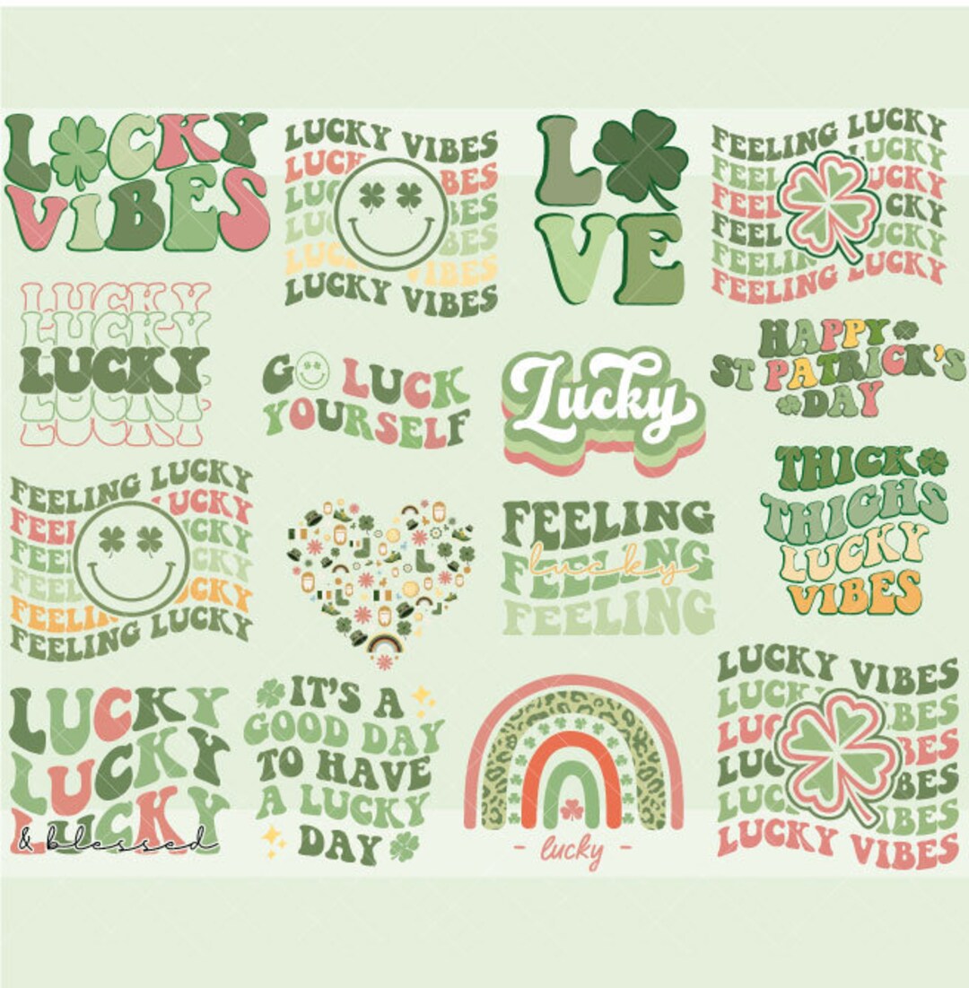 St. Patrick's Day SVG Bundle, St Patrick's Day Quotes, Retro Groovy ...