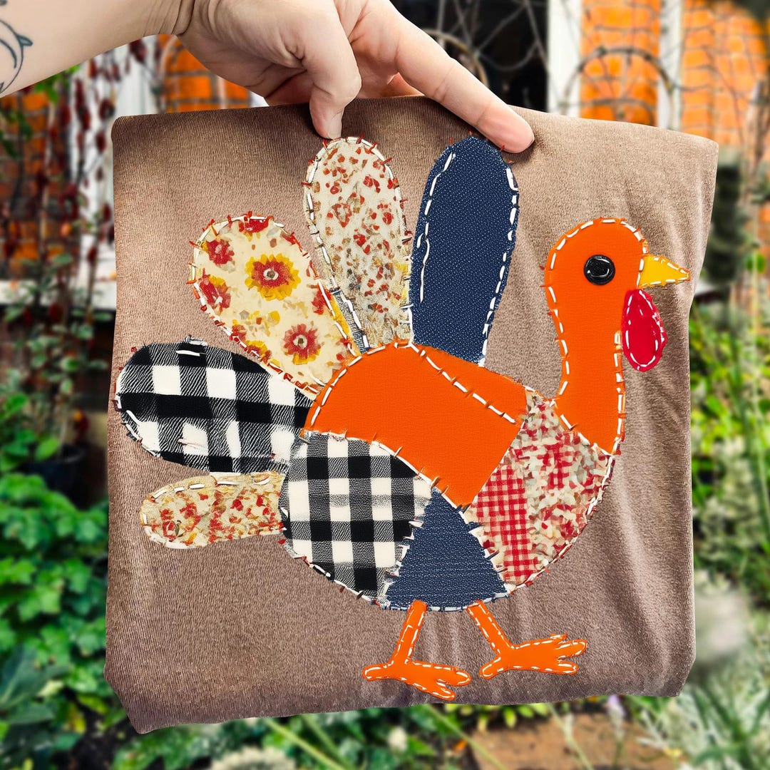 Patchwork Turkey Png, Quilt Turkey PNG, Retro Thanksgiving Png, Turkey ...