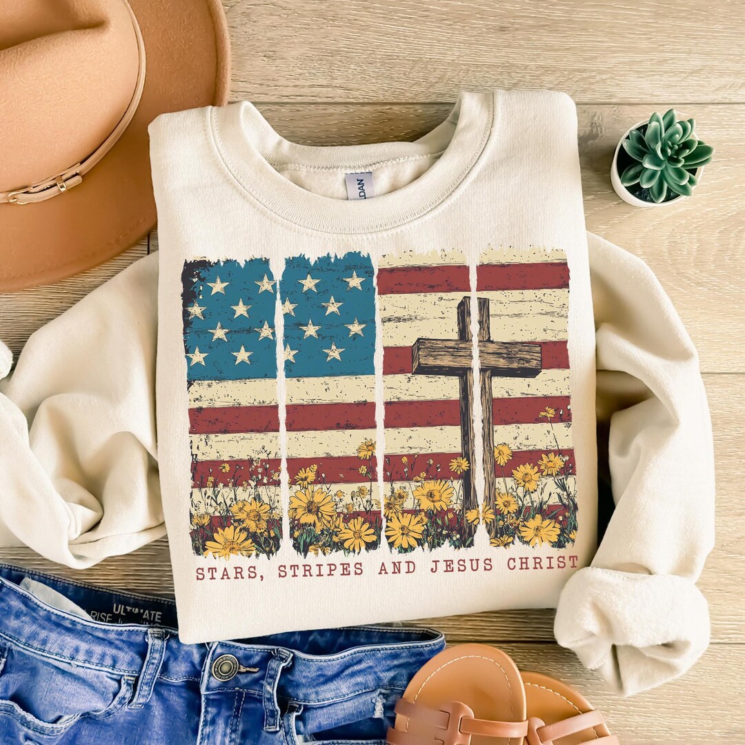 Stars and Stripes and Jesus Christ Png, 4th of July Png, Christian ...