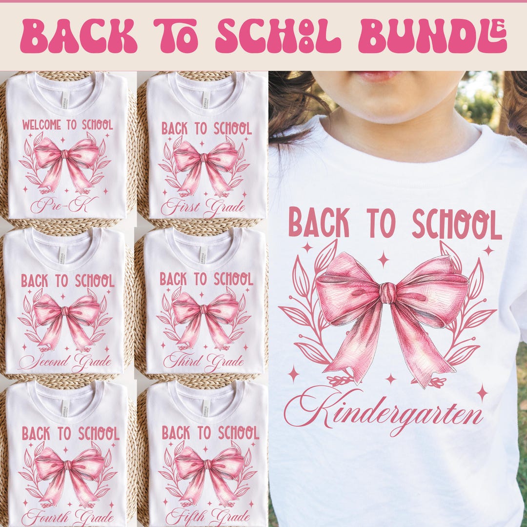 Retro Back to School Bundle, Kindergarten, First Day of School, School ...