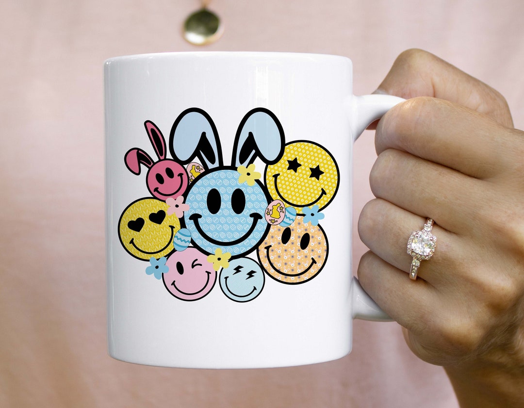 Retro Easter Png, Easter Bunny Smiley Face Png, Easter Sublimation ...