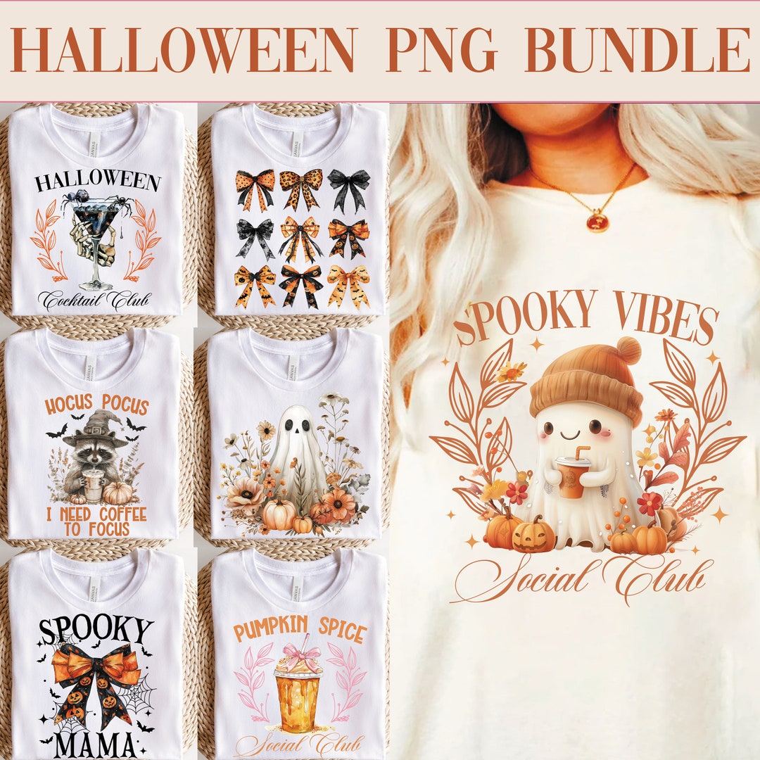 Halloween Bundle Png, Coquette Bow Halloween Png, Halloween Png ...