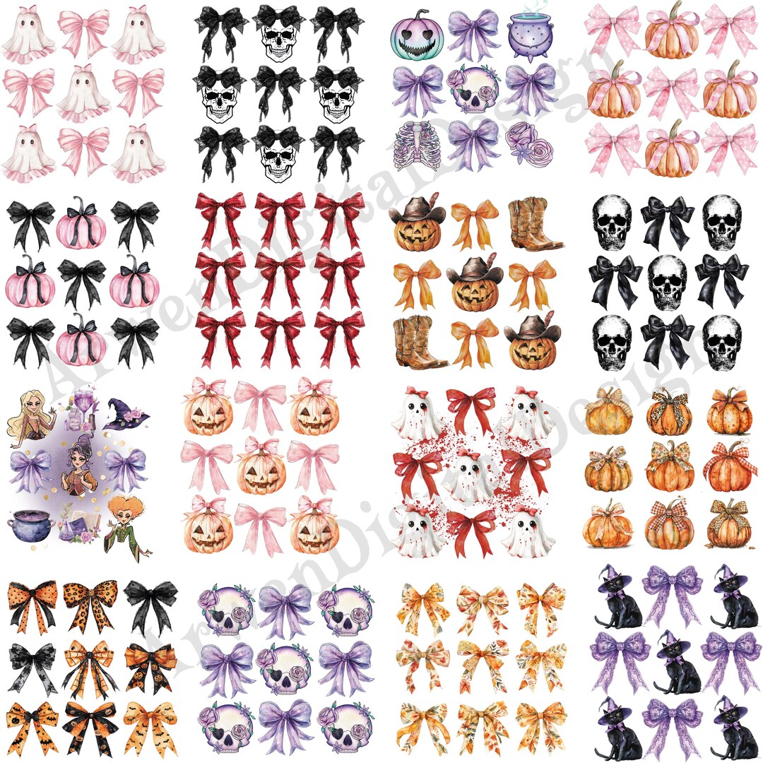 Coquette Bow Halloween PNG, Spooky Season Png Design, Ghost Wicth ...