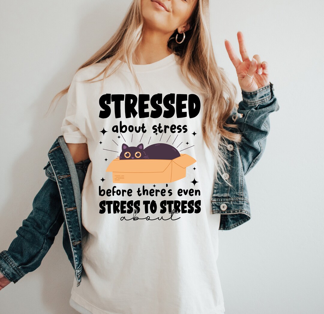 Stressed Black Cat Png-funny Sublimation Digital Design Download-snarky ...