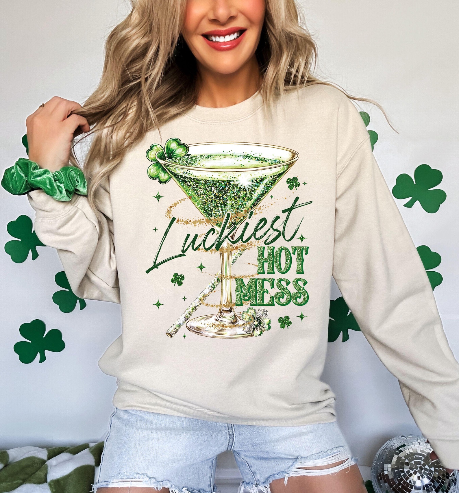 Luckiest Hot Mess PNG, Funny Drinking Martini Png, Alcohol St Patricks ...