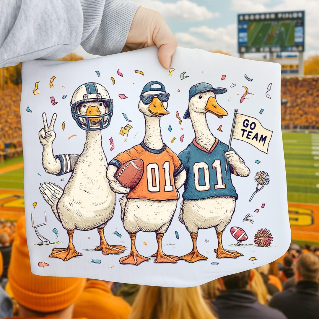 Funny Silly Goose Football Png, Fall Football Game Day Goose, Retro ...