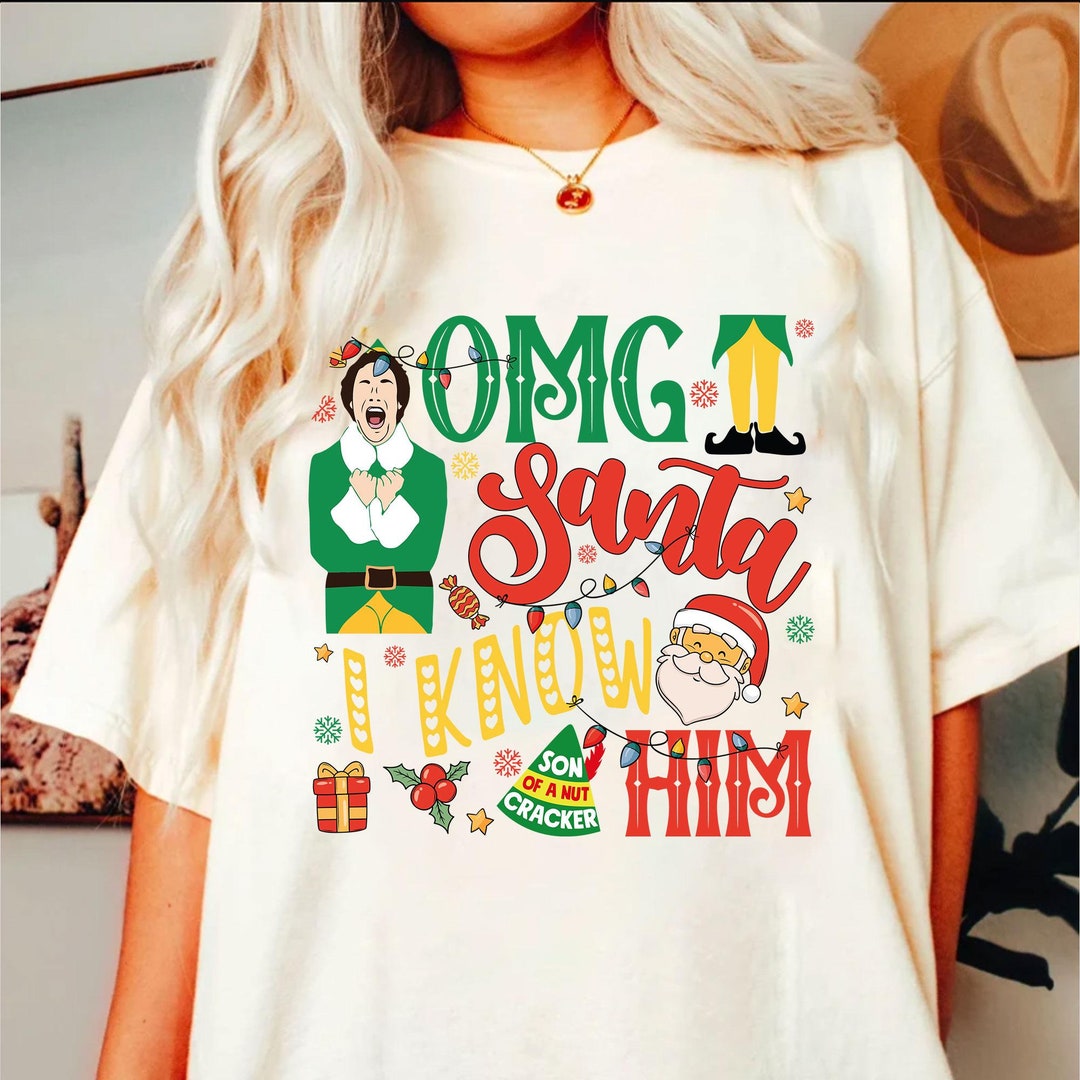 The Elf OMG! Santa I Know Him! Retro Christmas Movie Png Sublimation ...