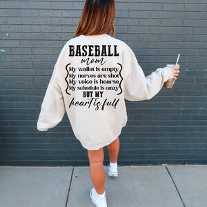 Baseball Mom Wallet is Empty Heart is Full Shirt, Baseball Mom Svg ...