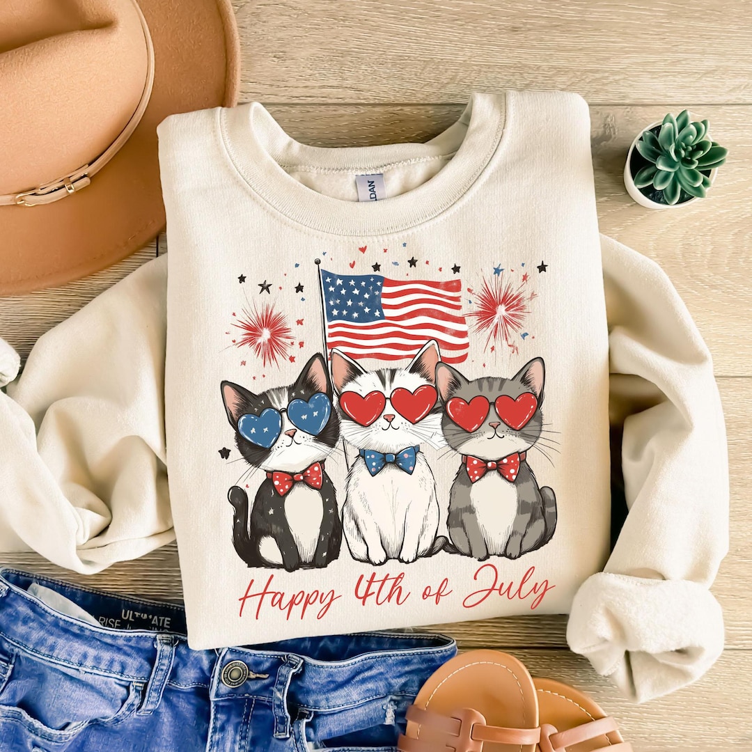 Patriotic Cats PNG, Fourth of July Cats Clipart, Usa-themed Cat Design ...