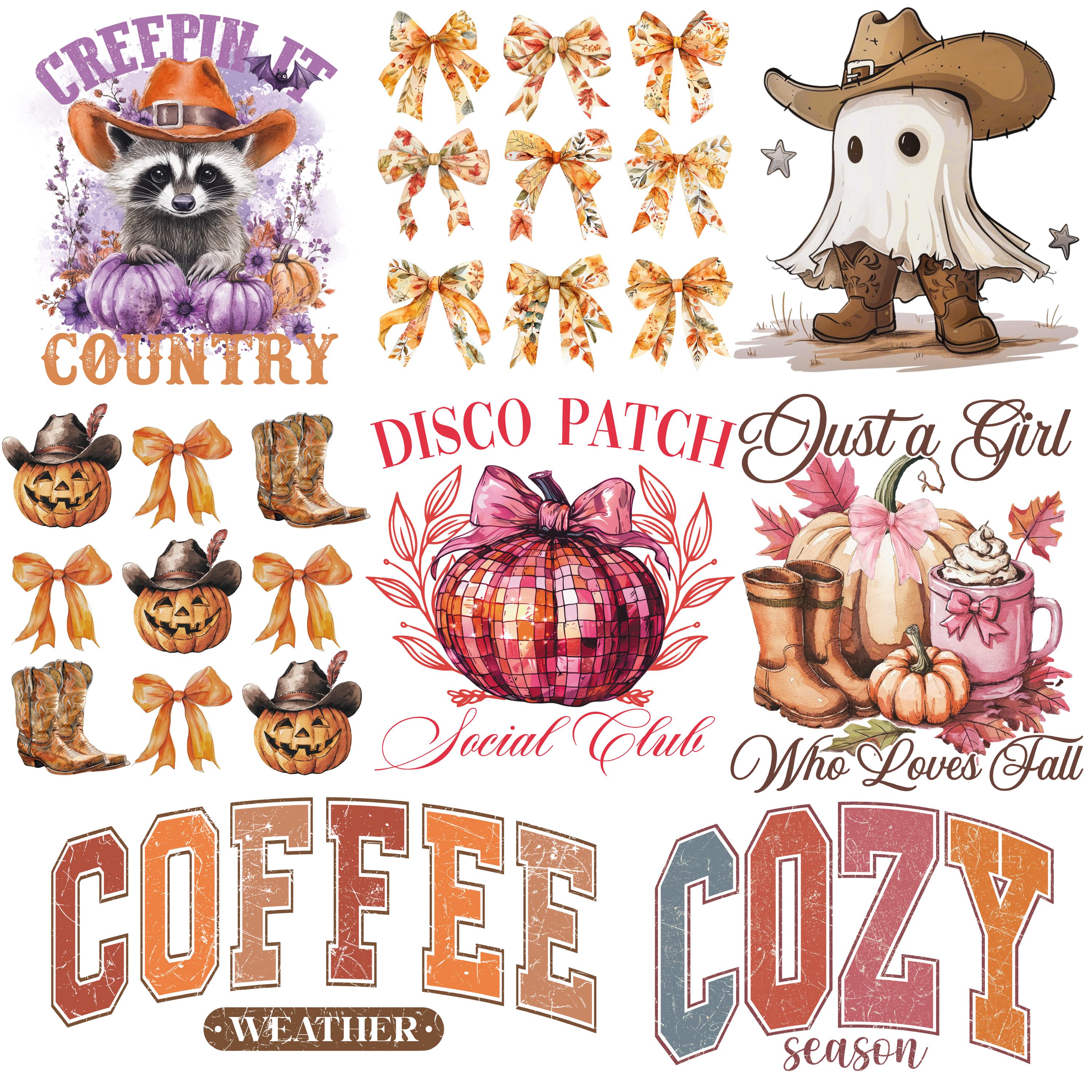 Retro Fall Autumn Png Bundle, Fall Shirt Png, Fall Coquette Png, Autumn ...