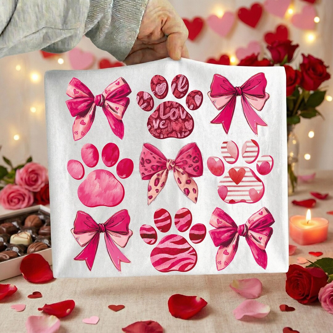 Dog Valentine Png, Dog Mom Png, Valentine's Day Png, Dog Paw Print ...