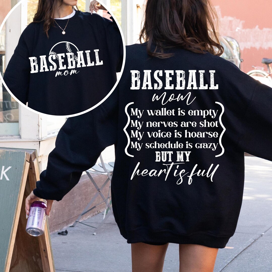 Baseball Mom Wallet is Empty Heart is Full Shirt, Baseball Mom Svg ...