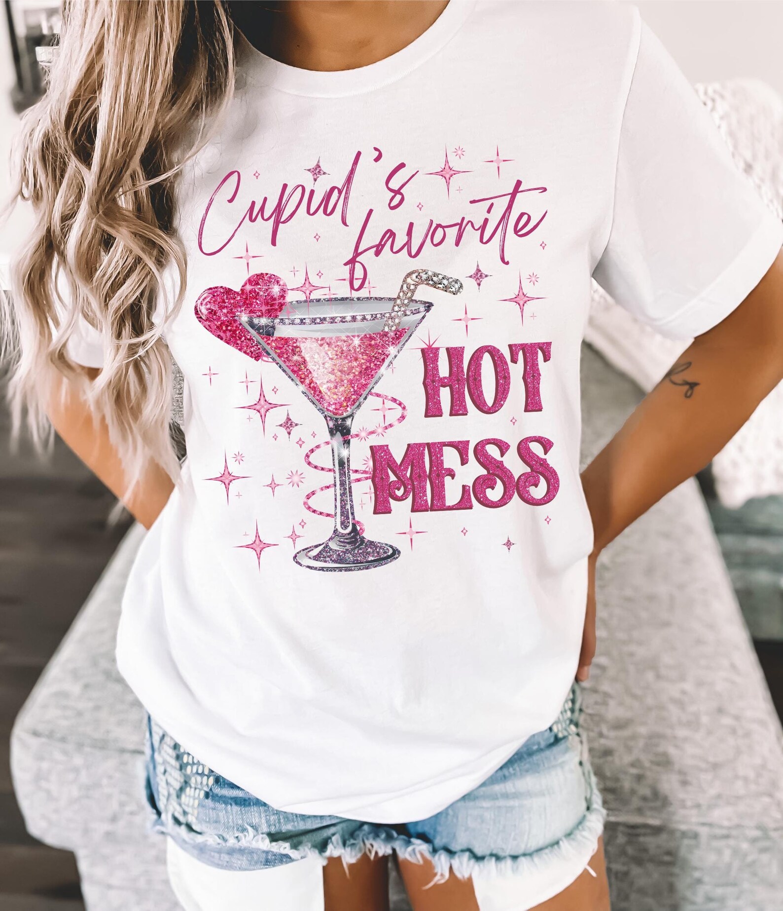 Cupid's Hot Mess PNG, Glitter Valentines Martini Png, Valentine Drink T ...