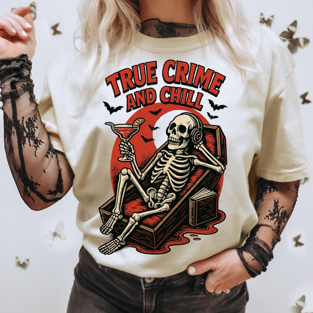 Crime and Chill Creepy Skeleton PNG, Spooky Halloween Art, Gothic ...
