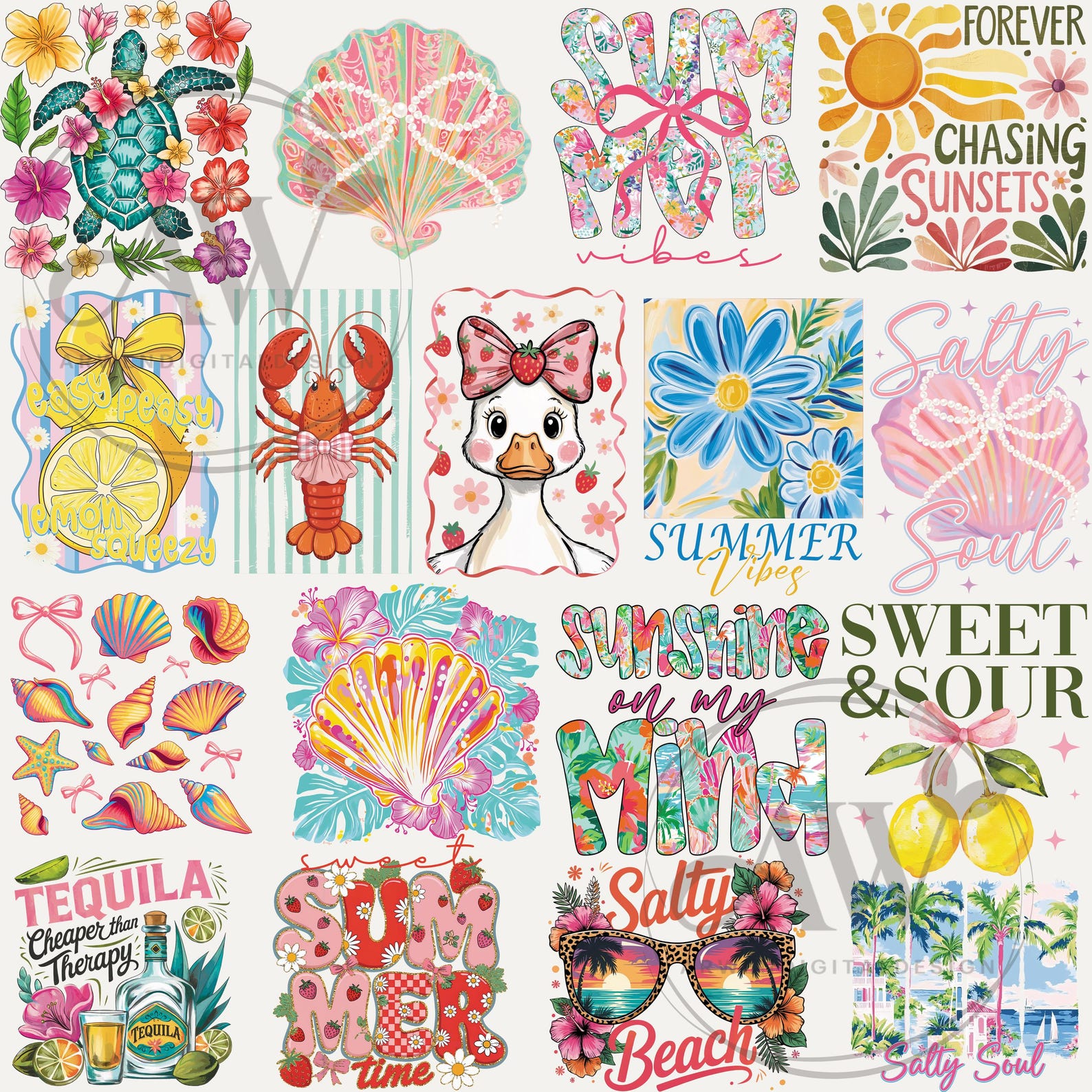 Neon Summer Bundle Png, Summer Png, Summer Vibes Bundle, Mega Bundle ...