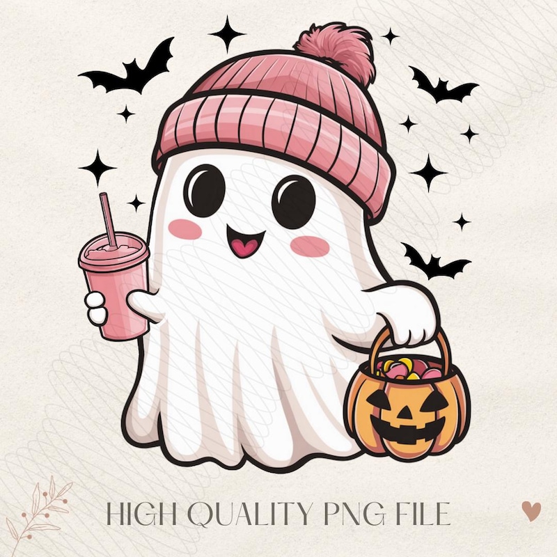 Cute Ghost Png - Etsy