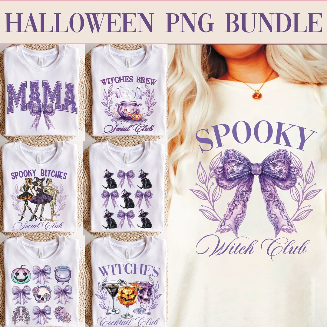 Halloween Bundle Png, Coquette Bow Halloween Png, Halloween Png ...