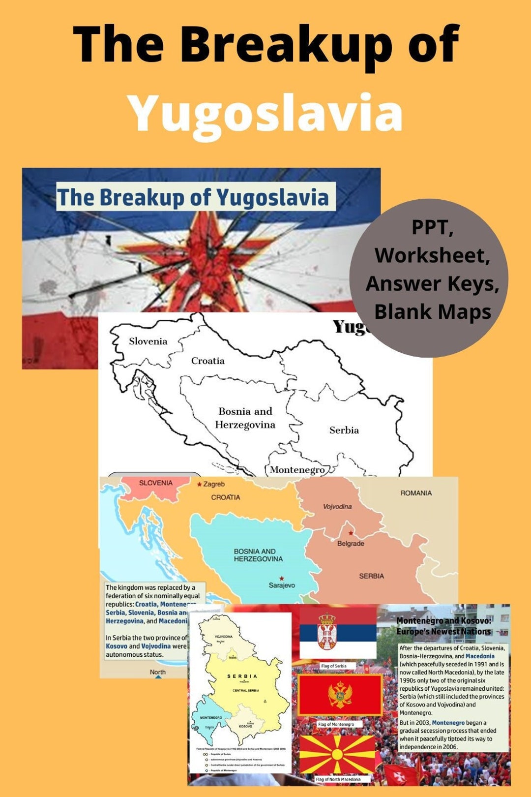 The Breakup of Yugoslavia Powerpoint Worksheet With Answer - Etsy