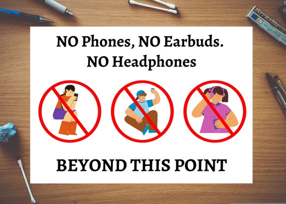 No Headphones Sign
