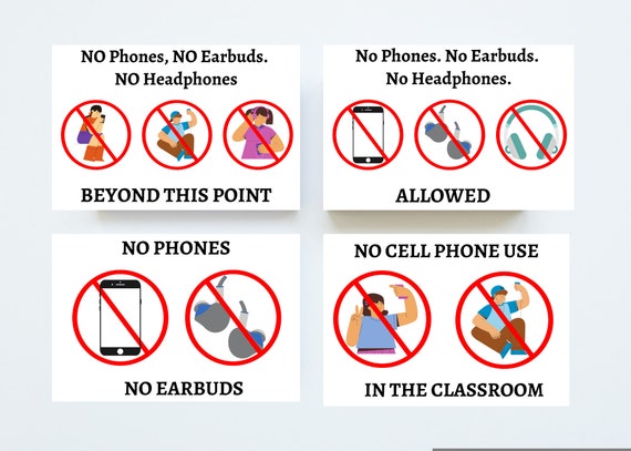 No Headphones Sign