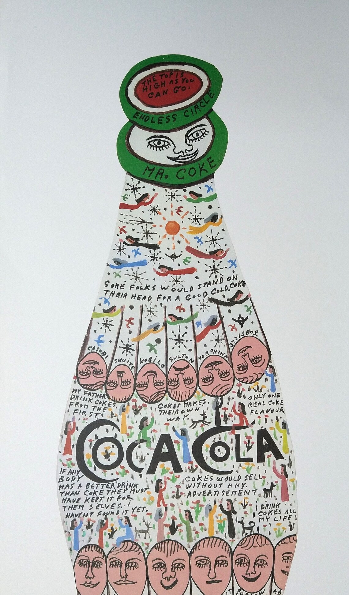 Signed HOWARD FINSTER Folk Art Coca-cola Lithograph Unframed - Etsy