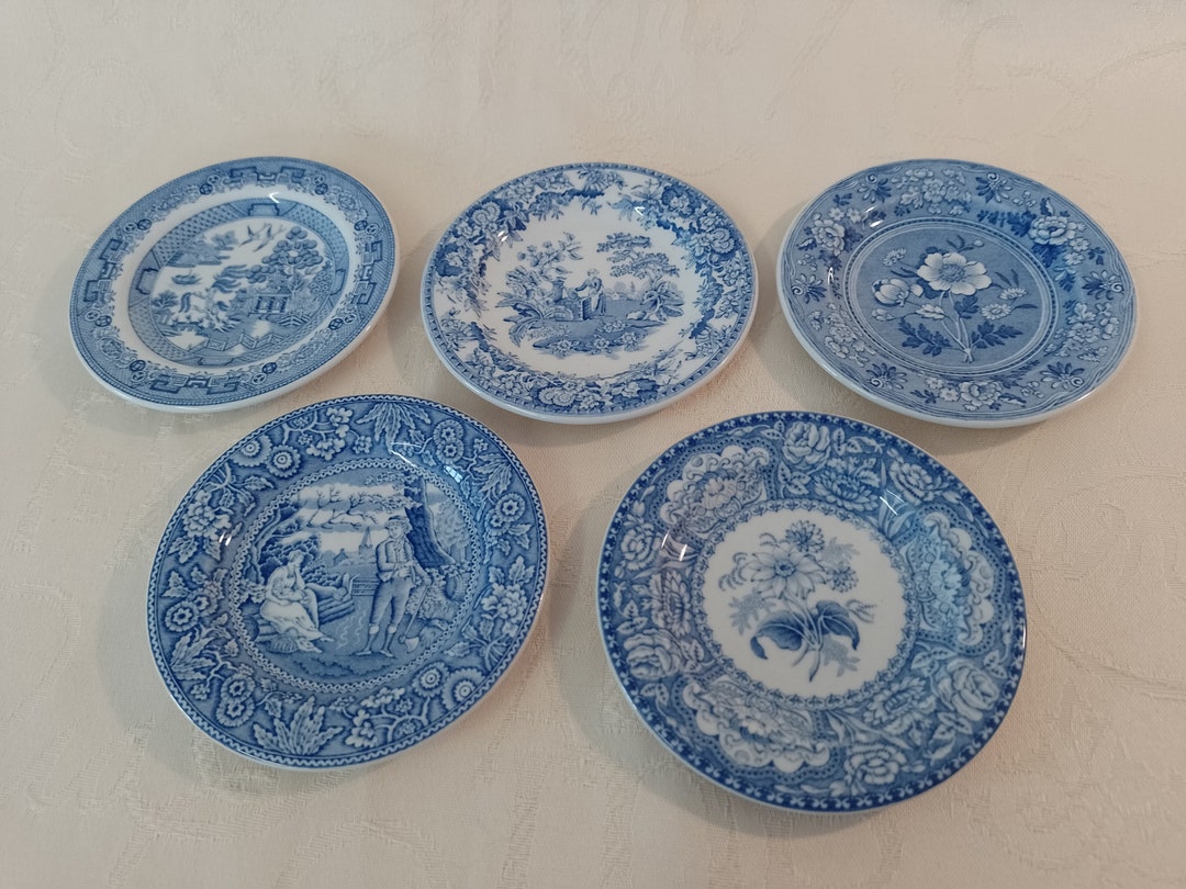 5 SPODE Blue Room Collection Miniatures. GEORGIAN Series. 8cm. WILLOW ...