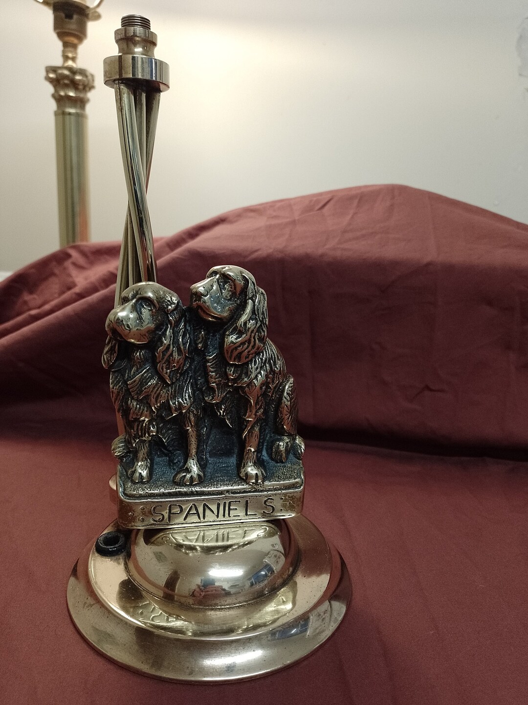 Antique SPANIEL BRASS Lamp. Art Deco. ELPEC Brass Lloyd Pascal. 25.5cm ...