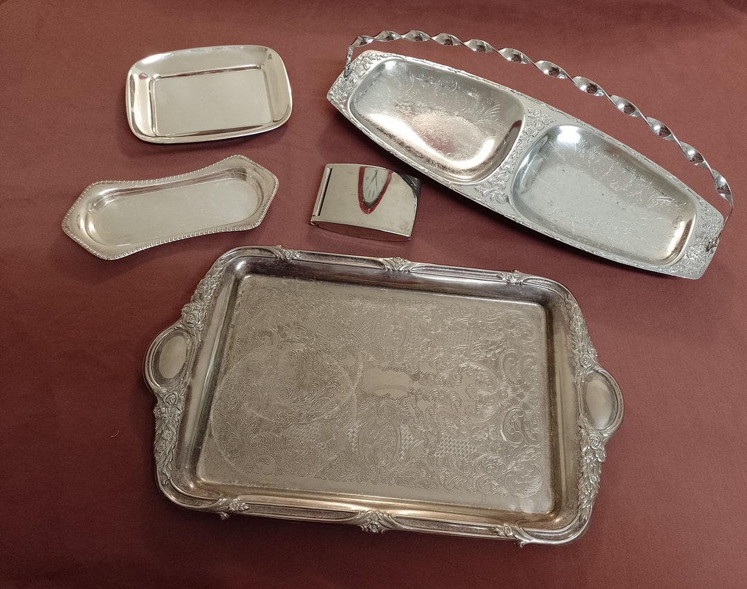 SILVER Plate TRAYS and Silver Plate CALENDAR - Etsy