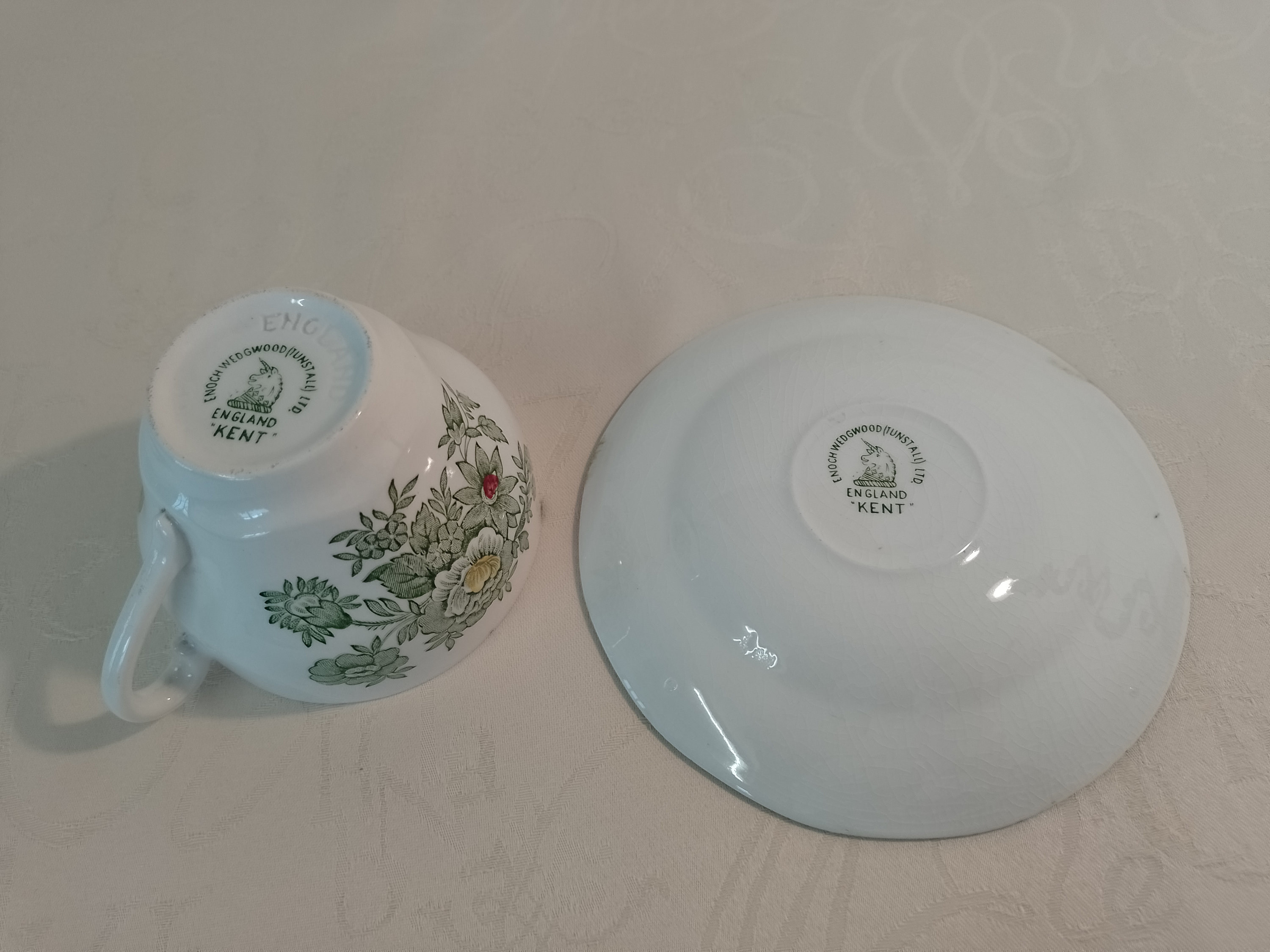 RARE ENOCH WEDGEWOOD Tunstall Teacup and Bowl. Kent Pattern. Made in ...