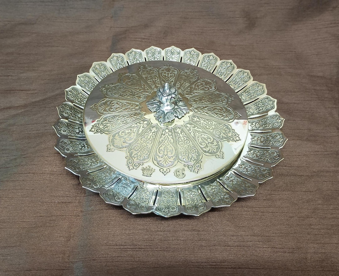 Rare Antique Indian Silver Plate Dish With British Empire Emblem ...