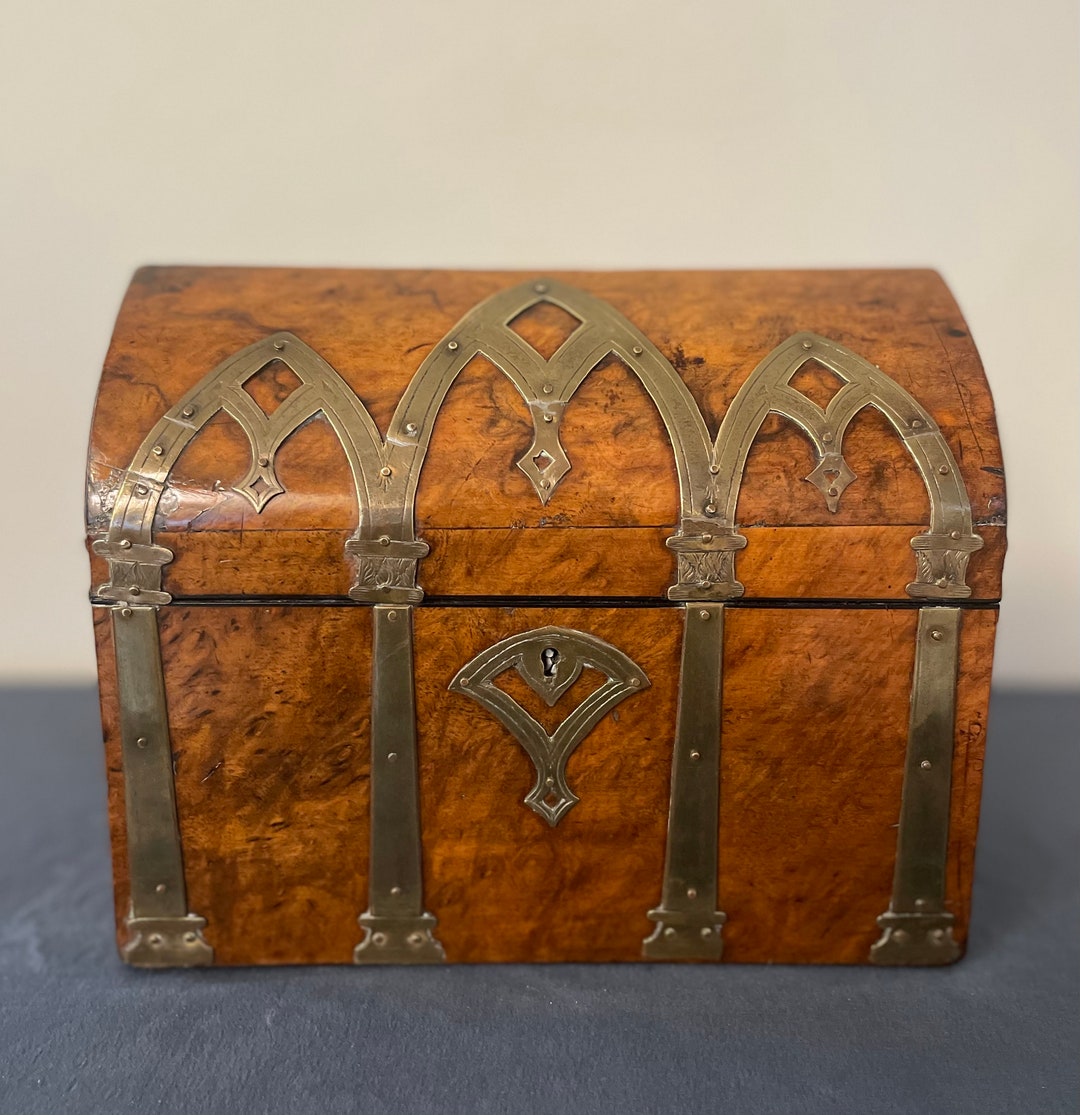 Victorian Gothic Revival Burled Walnut Letter Box - Etsy