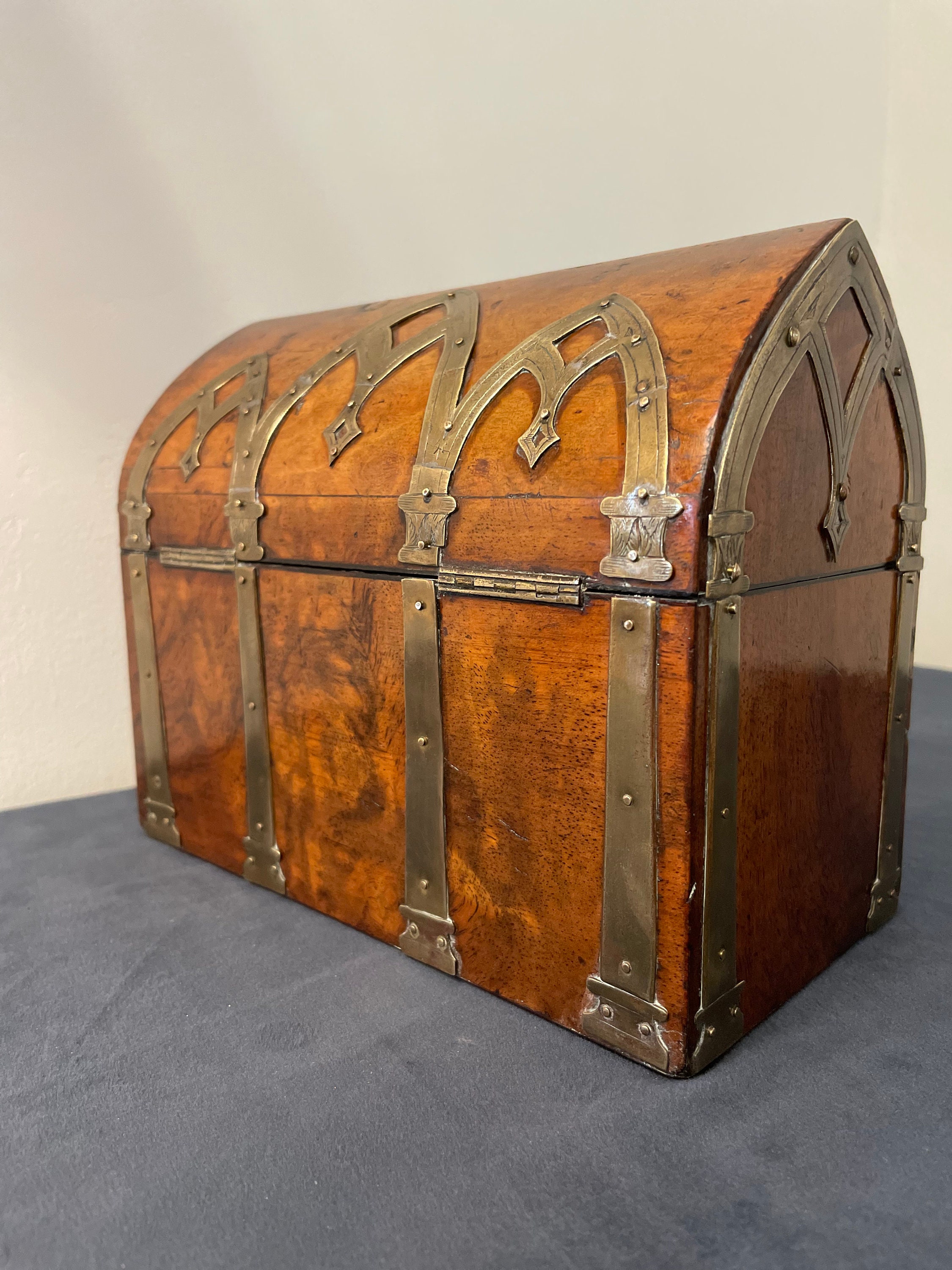 Victorian Gothic Revival Burled Walnut Letter Box - Etsy