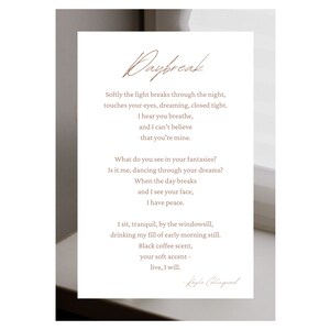 Daybreak Original Poem Digital Download Wall Art Available in A5/A4/A3 ...