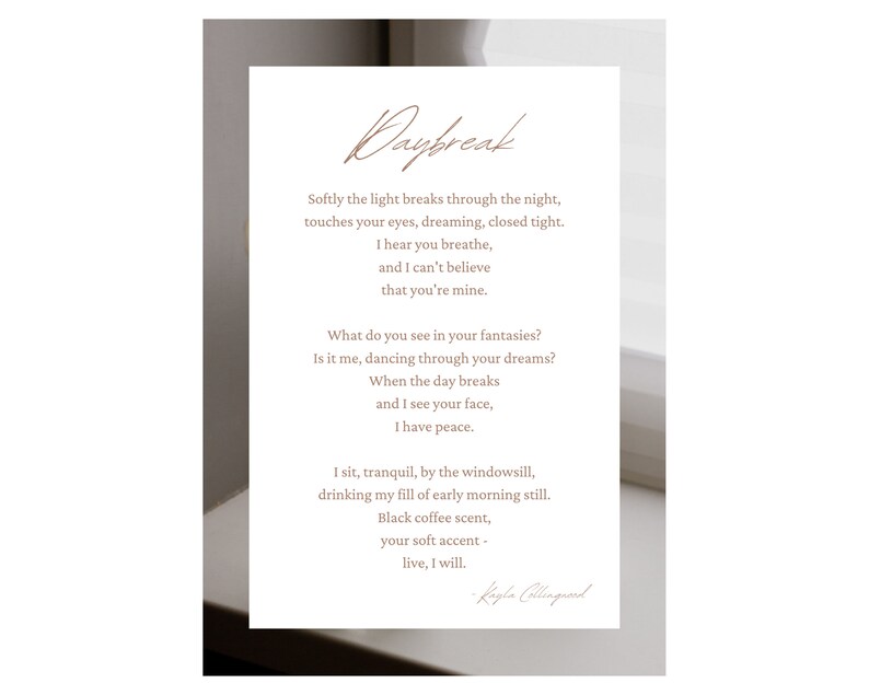 Daybreak Original Poem Digital Download Wall Art - Etsy