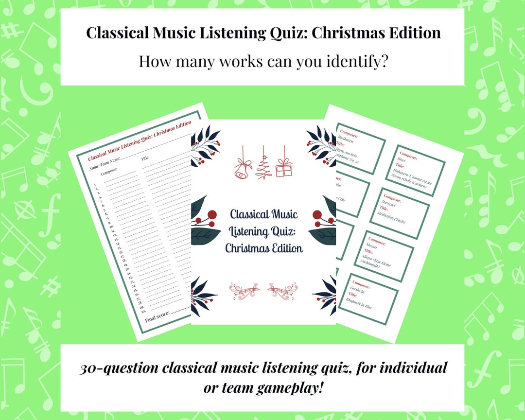 Christmas Classical Music Listening Quiz | Printable Party Games ...