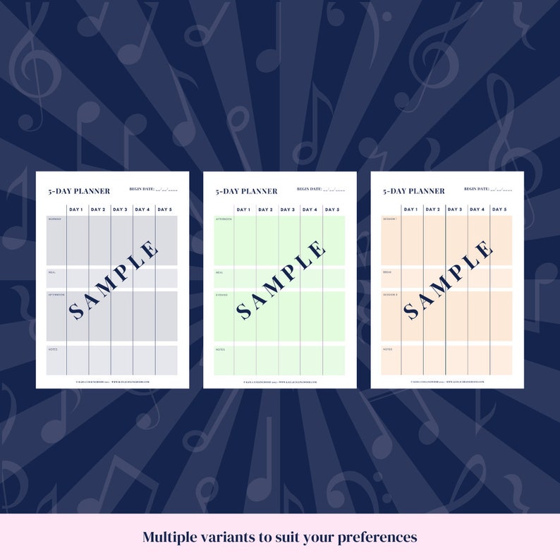 5-day Weekly Planner | Printable Planner | Personal Planner | Available ...