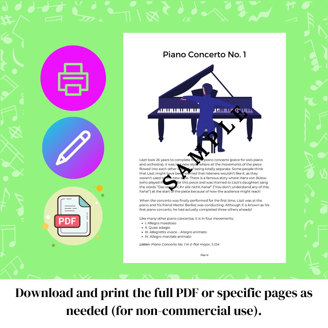 Franz Liszt | Classical Music for Children | Composer Activity Guide ...