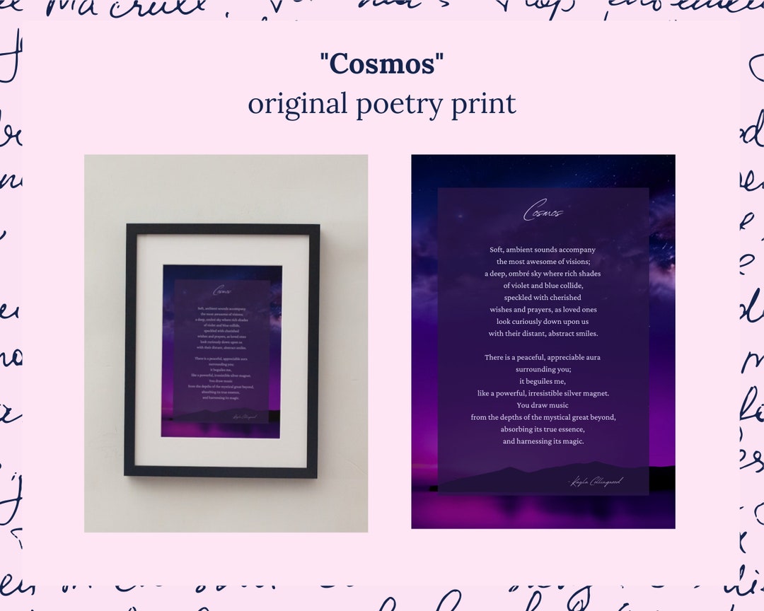 Cosmos Original Poem Digital Download Wall Art Available in A5/A4/A3 ...