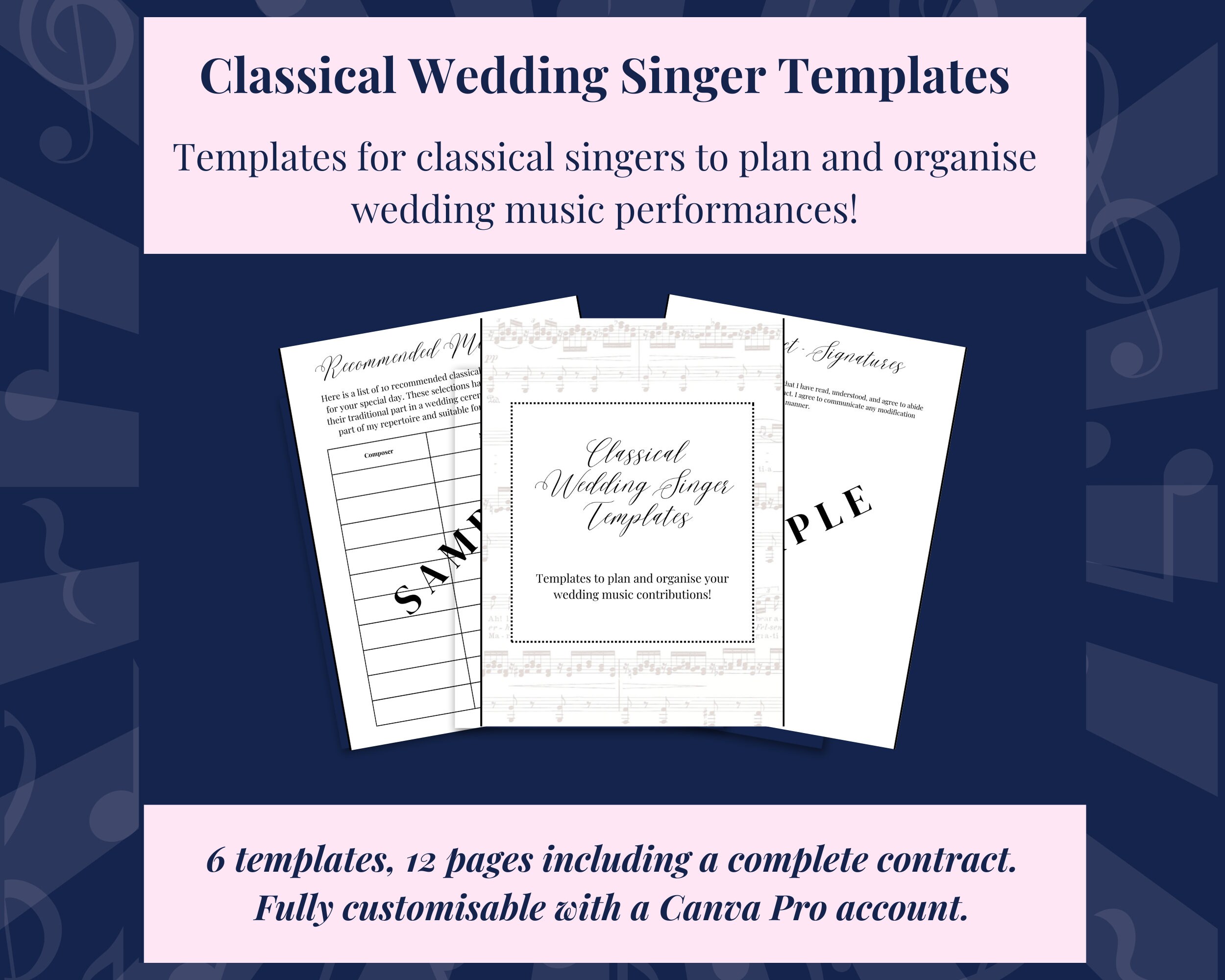 Classical Wedding Singer Templates and Contract Wedding - Etsy