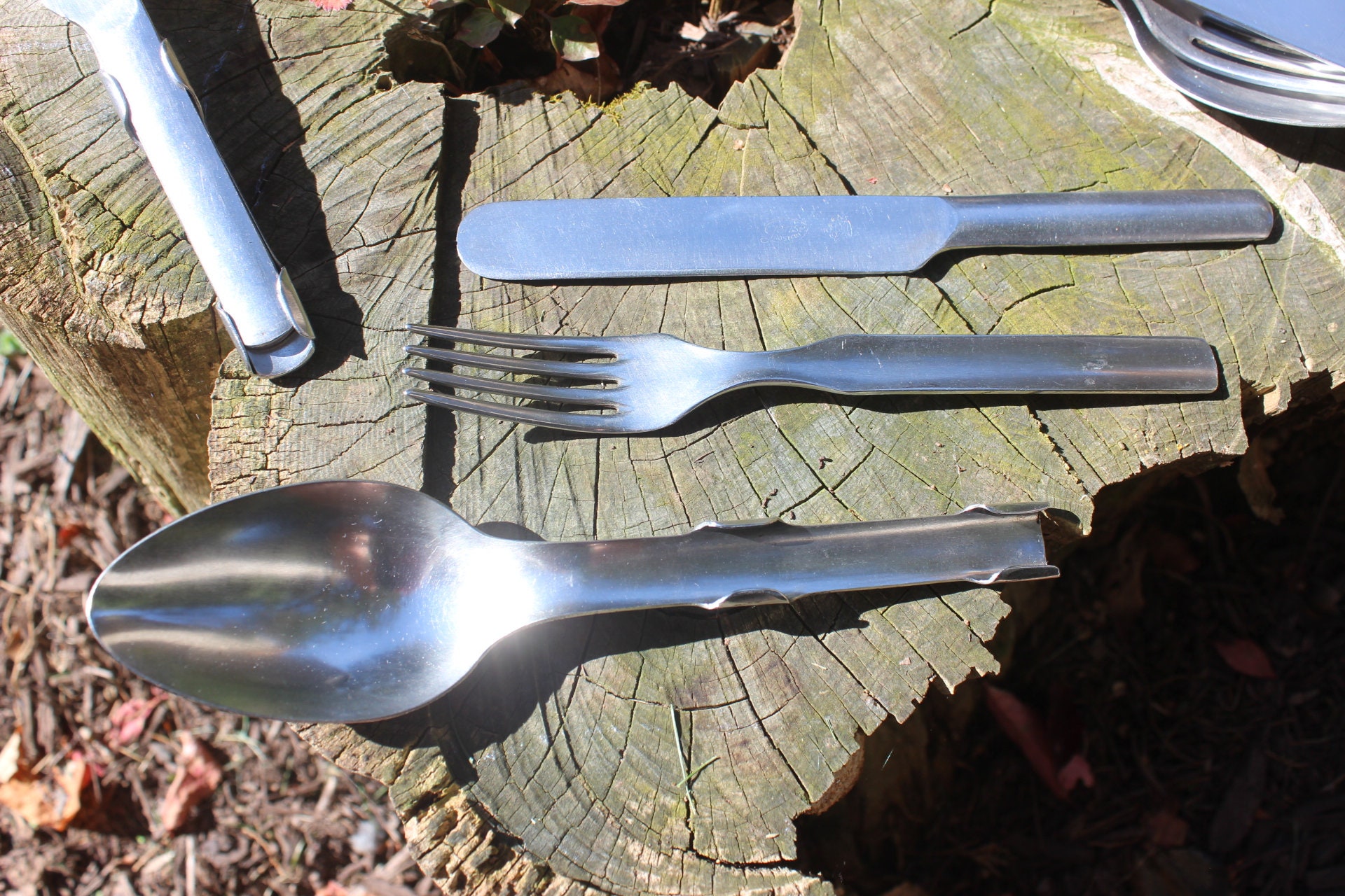 Swedish Army 3 Piece Knife Fork & Spoon Stainless Steel Field Cutlery ...