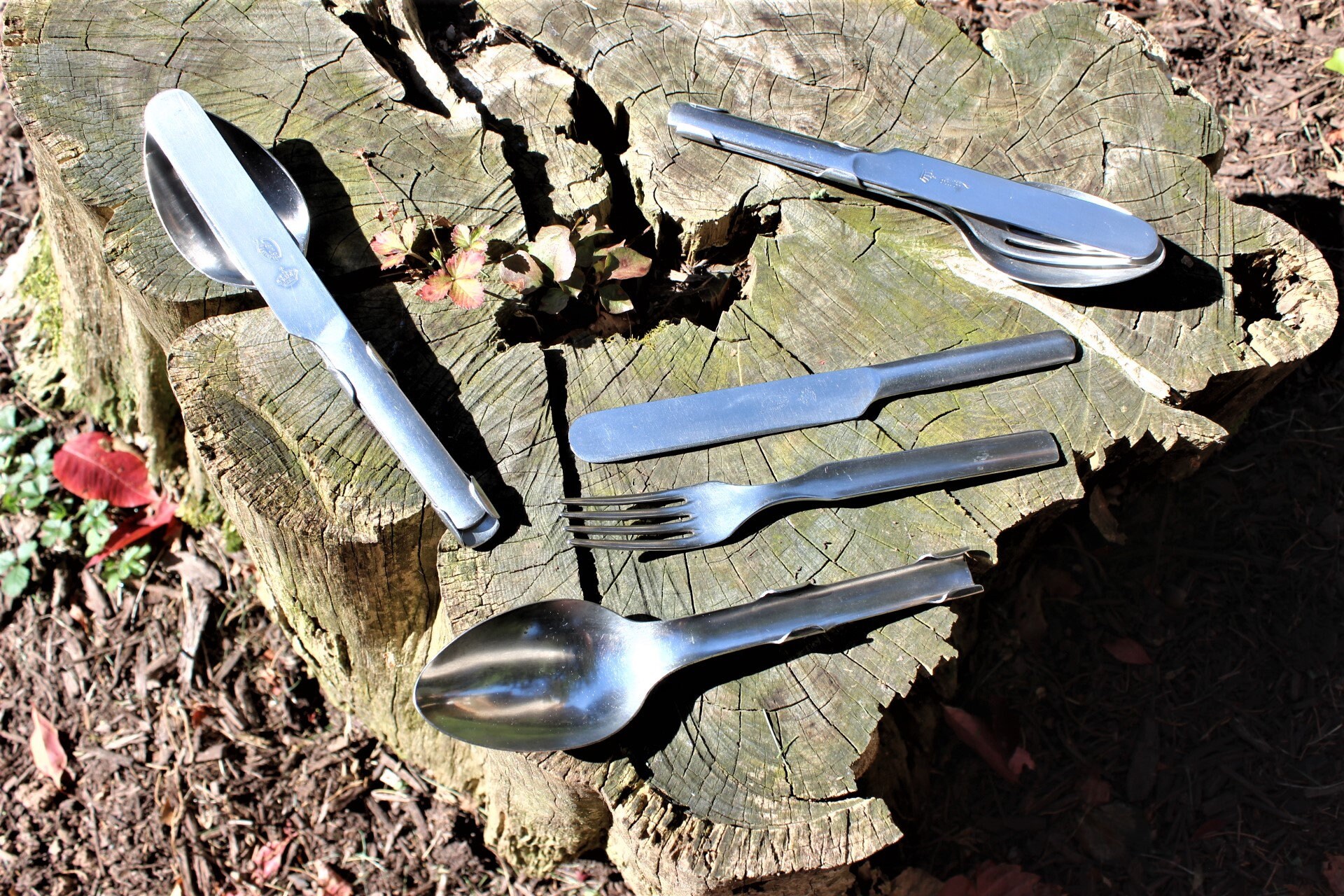 Swedish Army 3 Piece Knife Fork & Spoon Stainless Steel Field Cutlery ...
